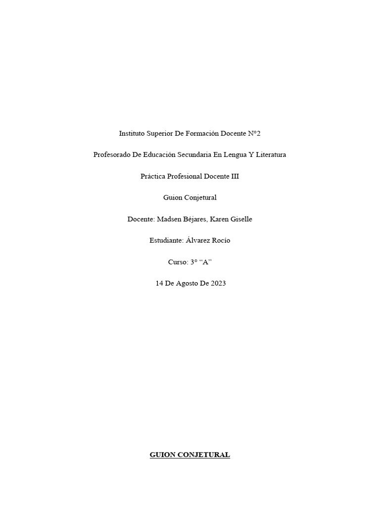 Guion Conjetural | PDF | Poesía | Narración
