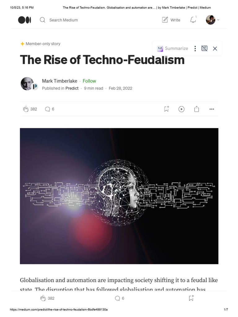 The Rise of Techno-Feudalism. Globalisation and Automation Are - by ...