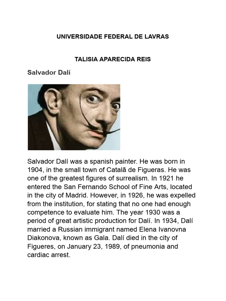 Biografia Salvador Dali | PDF
