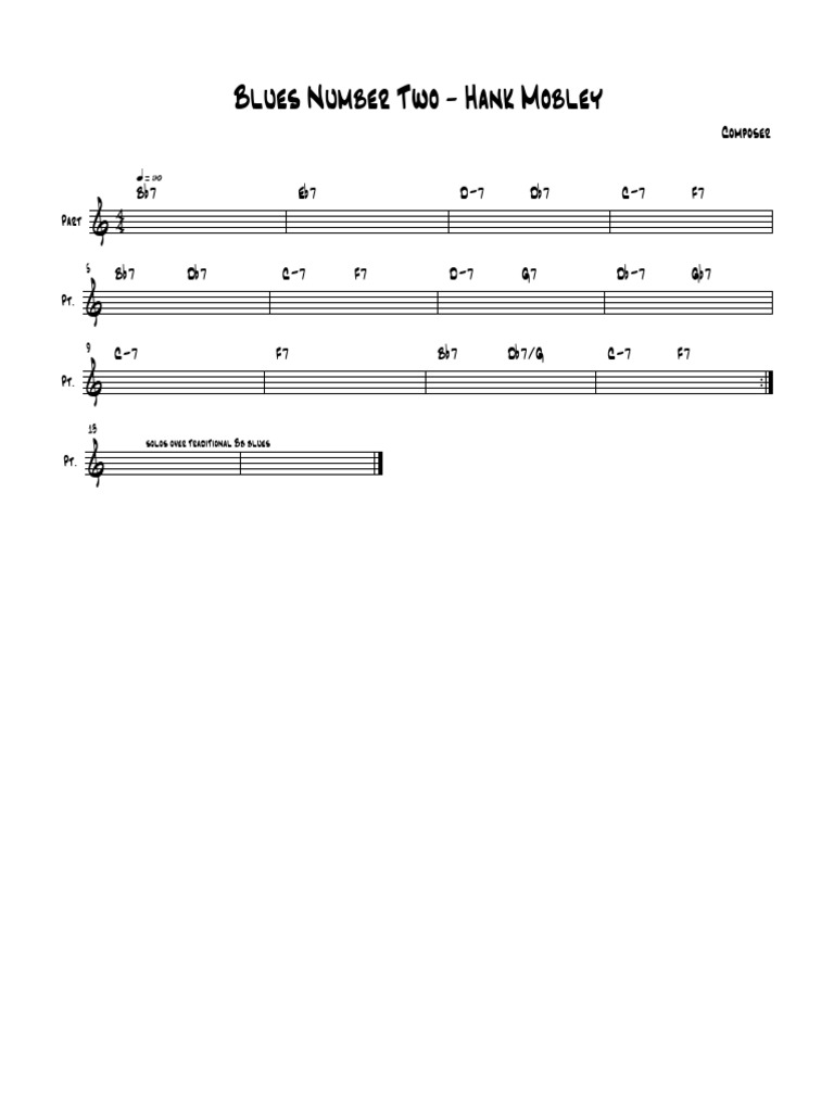 Blues Number Two - Hank Mobley | PDF