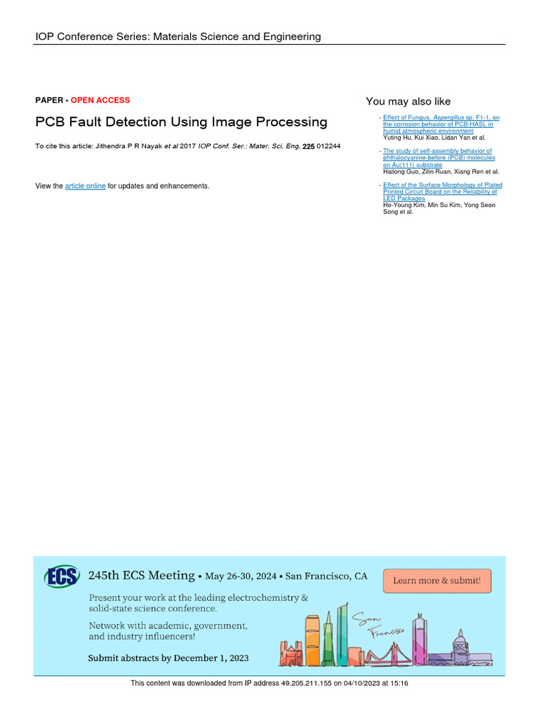 Pcb Fault Detection Pdf Printed Circuit Board Computer Engineering