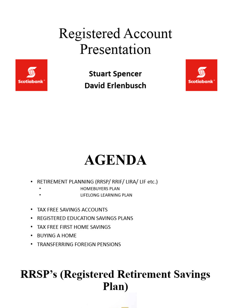 Registered Account Presentation | PDF | Personal Finance | Money