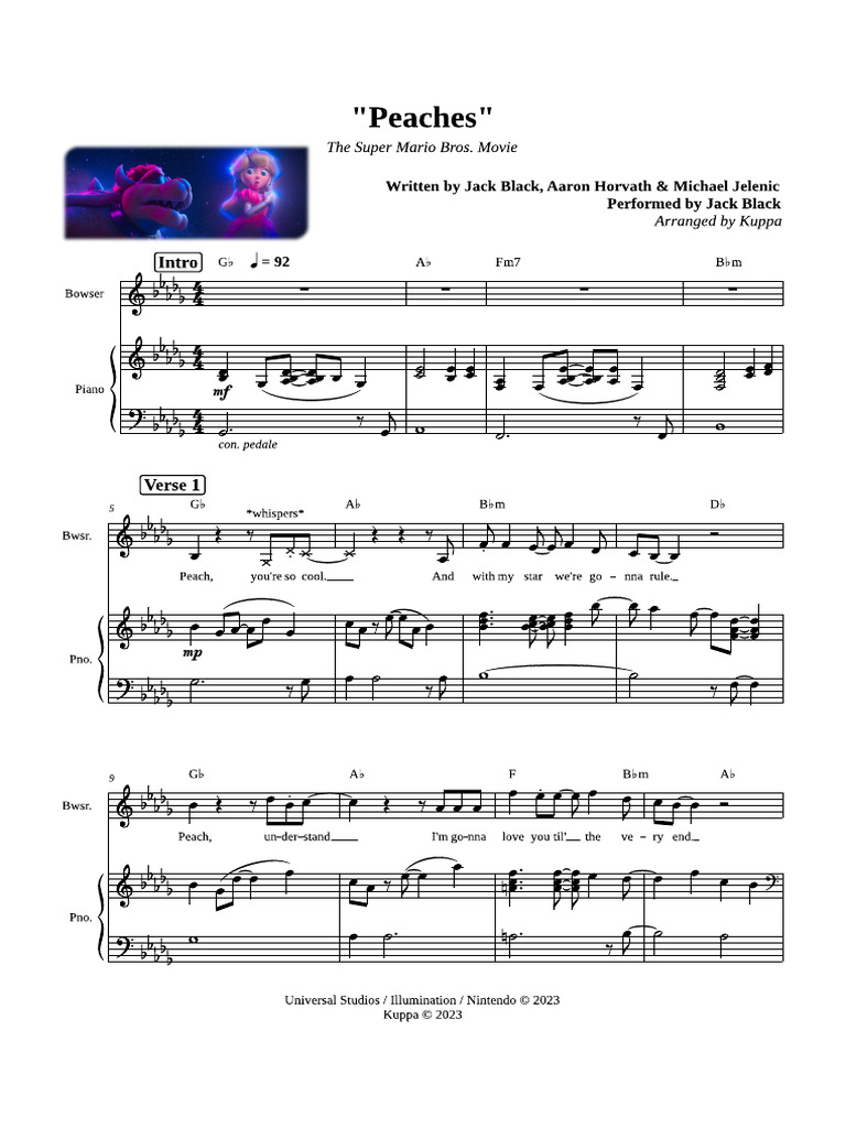 Peaches - The Super Mario Bros. Movie | PDF