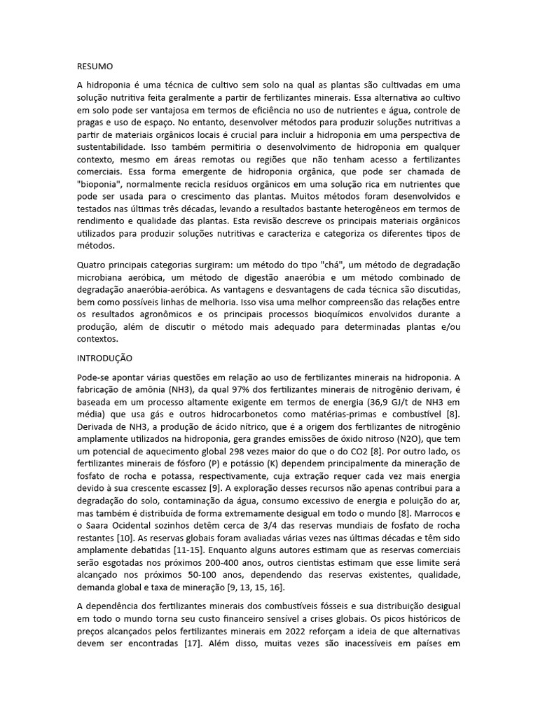 Bioponics Como Uma Abordagem Promissora para Agricultura Sustentável ...