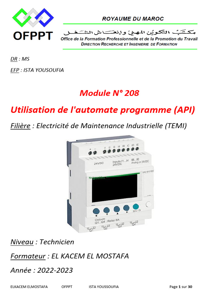 Introduction à l'Automate Programmable | PDF | Entrée/Sortie | Automate ...