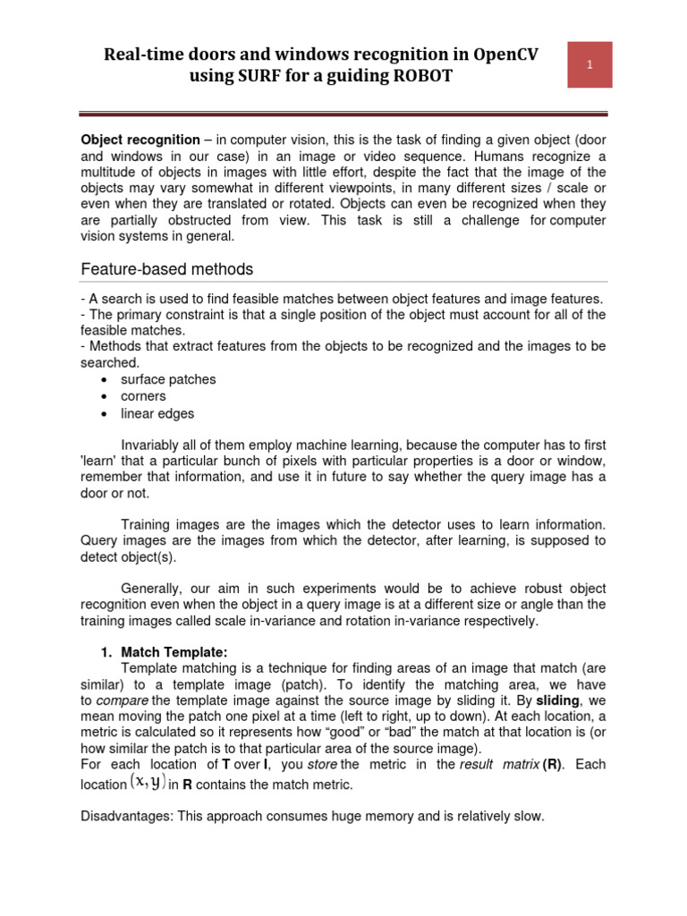 Real Time Doors and Windows Recognition in Opencv Using | PDF | Computer Vision | Applied ...