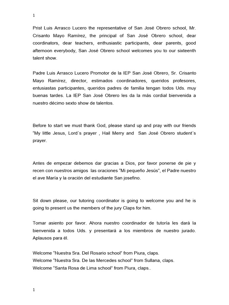 Programa Del 16th Talent Show 2023 | PDF