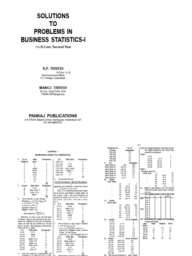BST II Sem Solutions | PDF | Mean | Interval (Music) BST II Sem Solutions | PDF | Mean | Interval (Music)