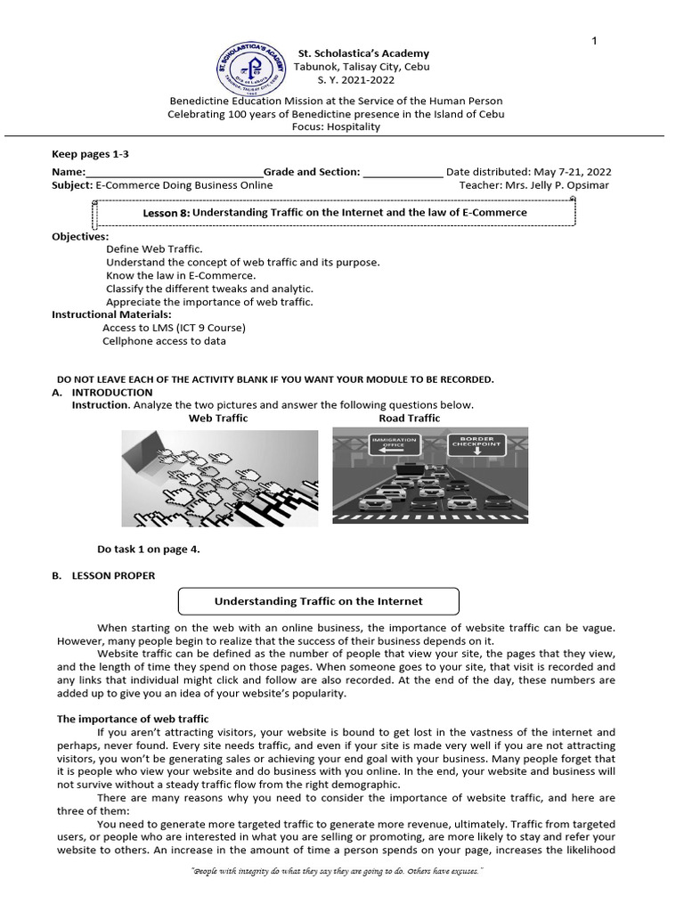 ICT 9 Module 1 Lesson 8 | PDF | Search Engine Optimization | Websites