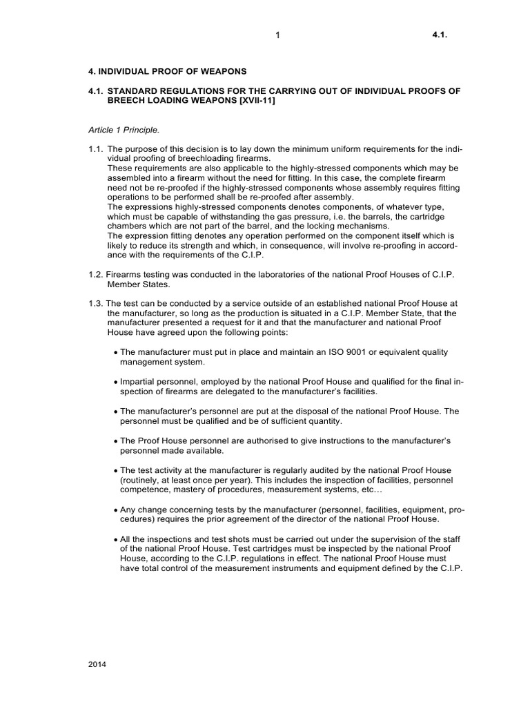 Cip Individual Proof Weapons | PDF | Caliber | Gun Barrel