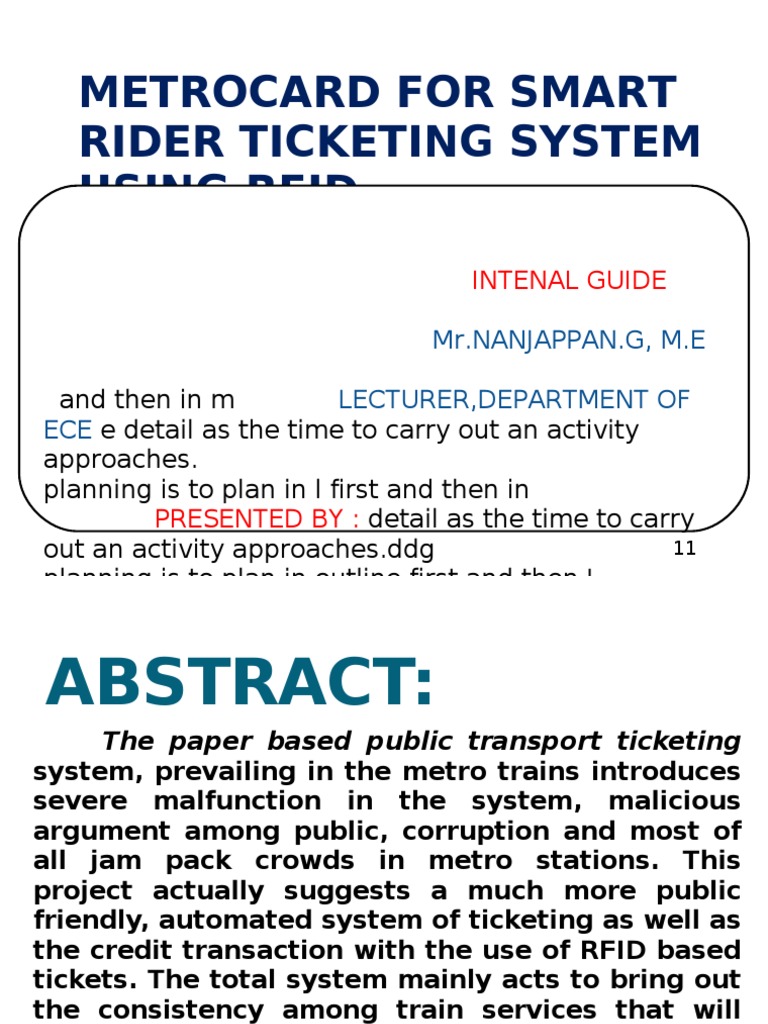 RFID Metro Ticketing Solution | PDF | Radio Frequency Identification ...