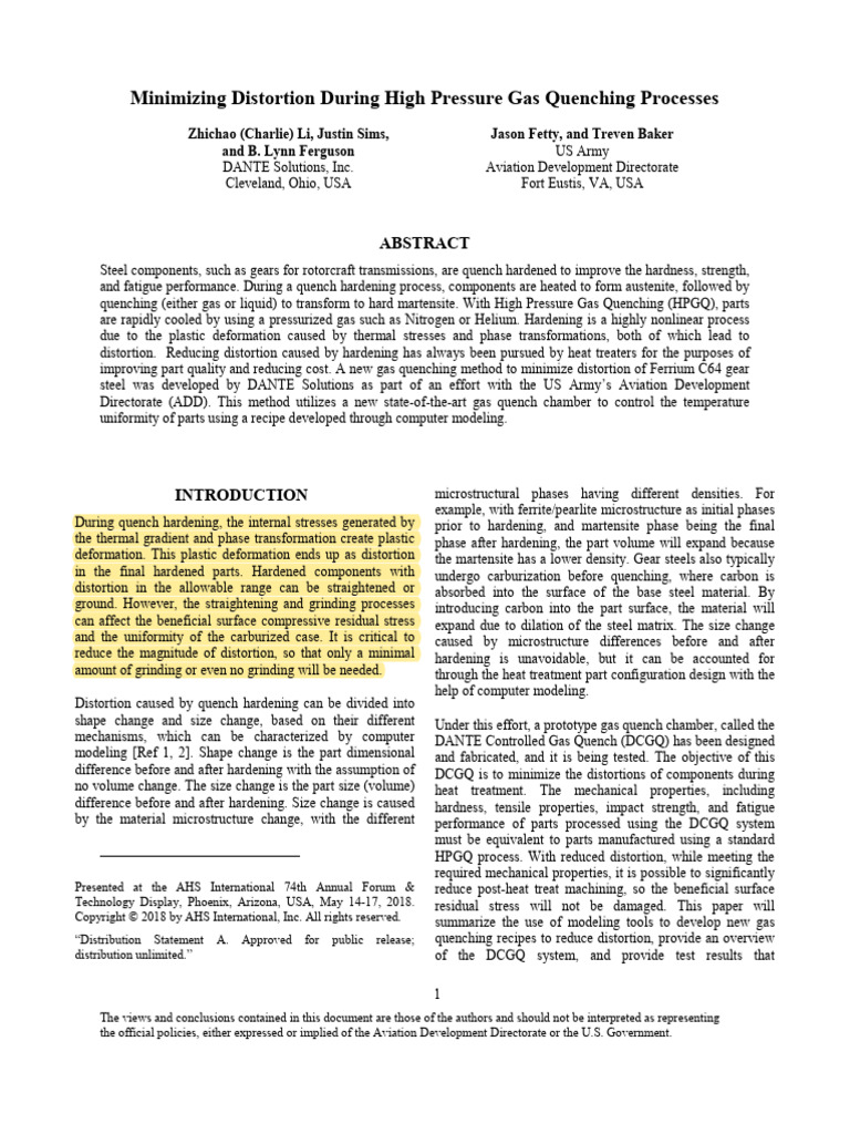 Minimizing Distortion During HPGQ Processes | PDF