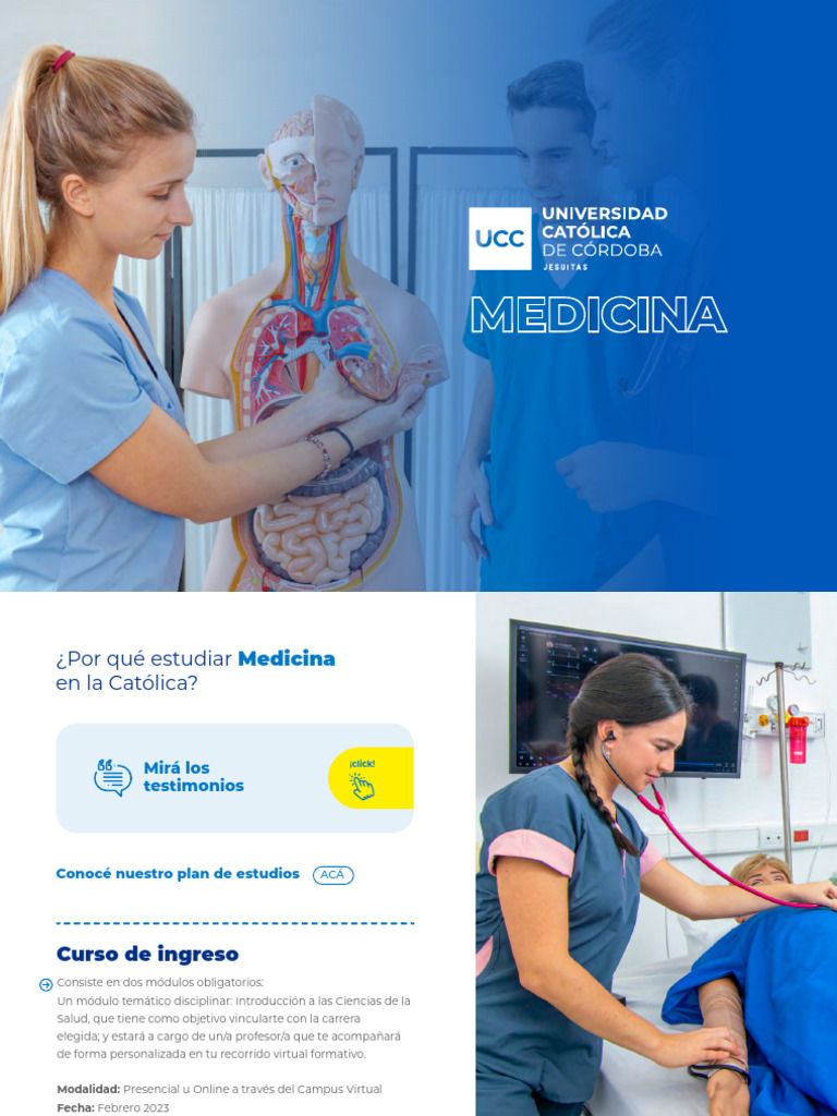 Brochure UCC - Medicina | PDF | Medicina