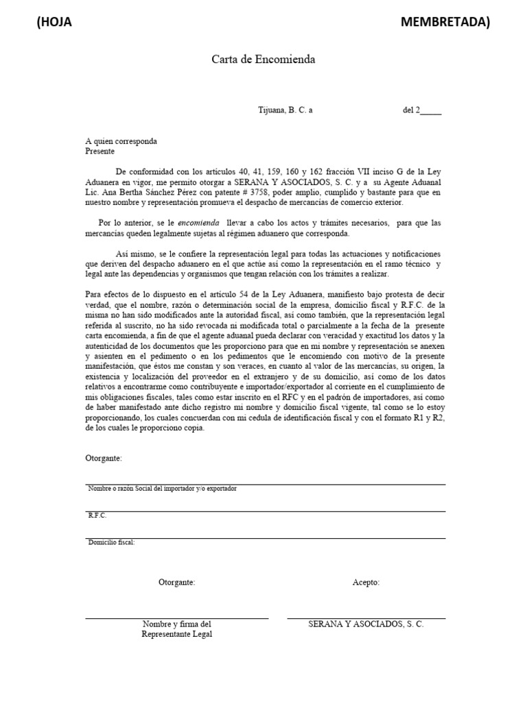 Carta de Encomienda | PDF | Gobierno | Justicia