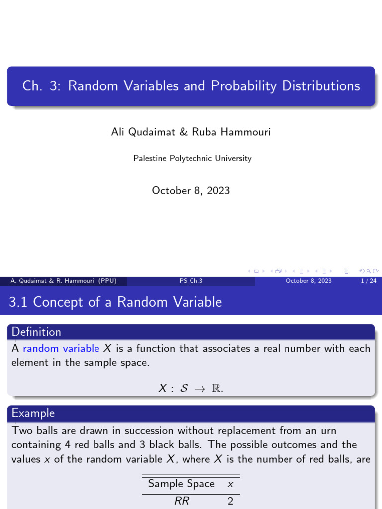 PS Ch3 SS 2023-2024 | PDF | Probability Distribution | Random Variable