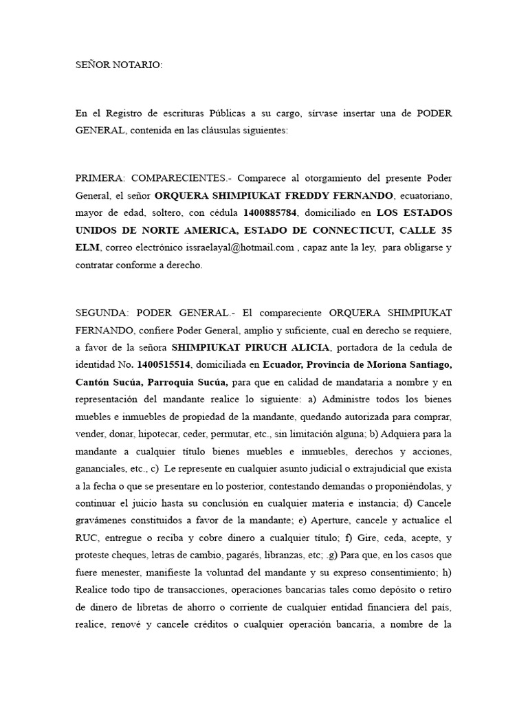 poder general | PDF | Bancos | Justicia