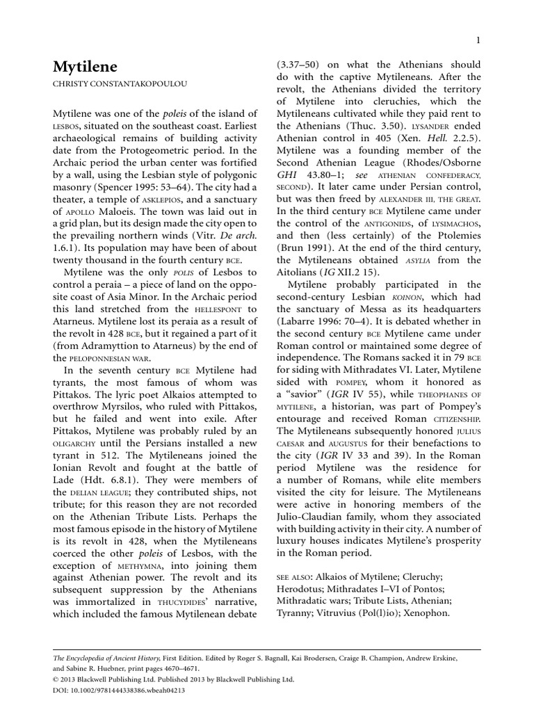 The Encyclopedia of Ancient History - 2012 - Constantakopoulou ...
