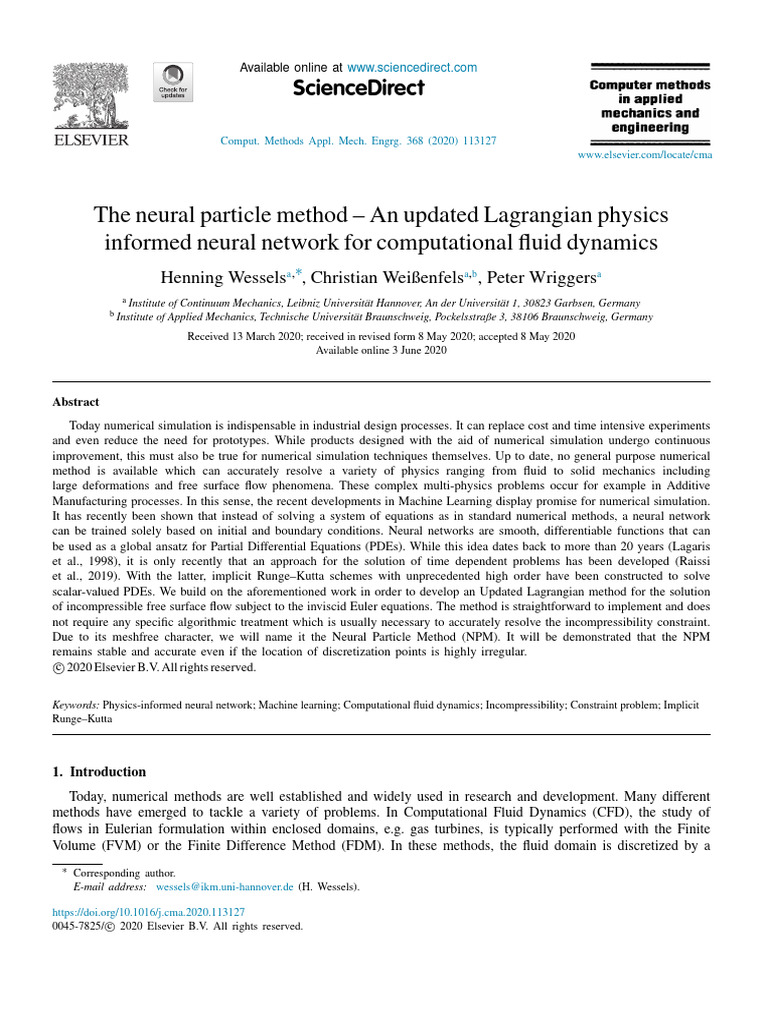 Pinn The Neural Particle Method An Updated Lagrangian Physics Informed Neural Network For 