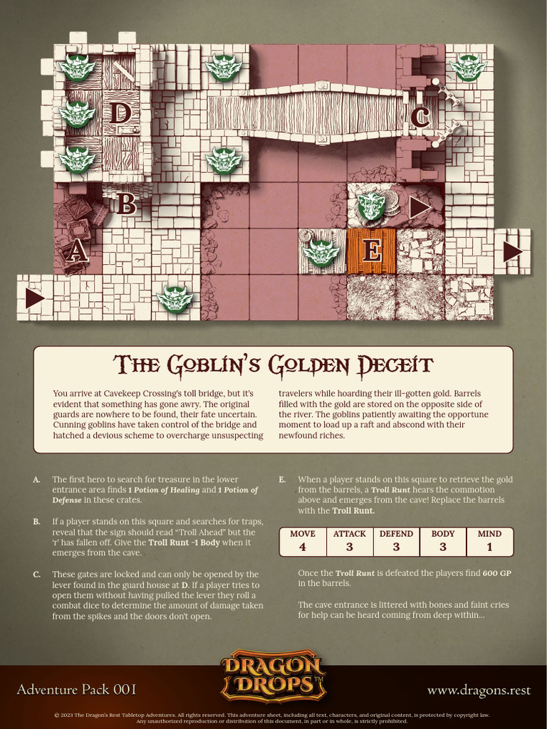 DD AP001 The Goblin's Golden Deceit Adventure Guide v01 | PDF