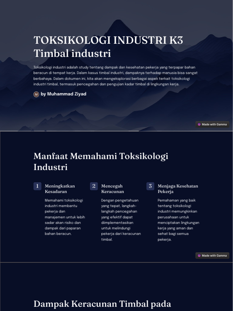 TOKSIKOLOGI INDUSTRI K3 Timbal Industri | PDF