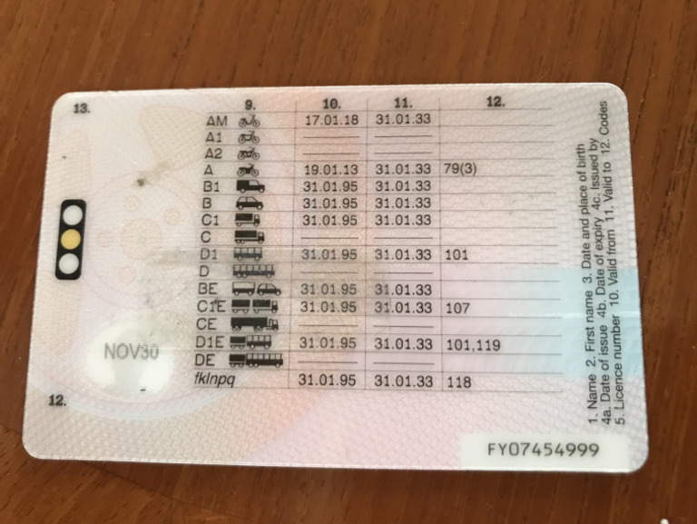 My Driving License (Back) | PDF