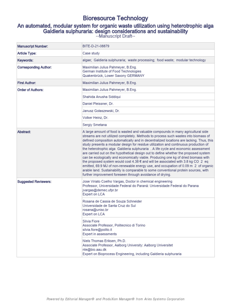An Automated, Modular System For Organic Waste Utilization Using ...