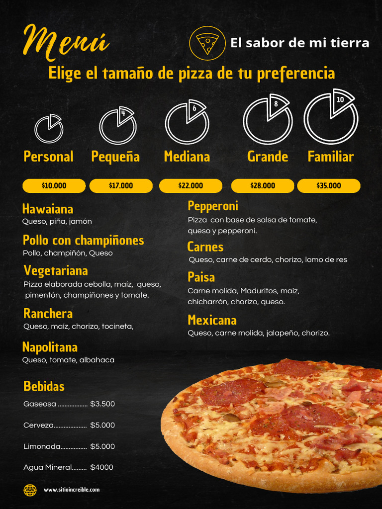 Menú de Pizzas y Precios | PDF