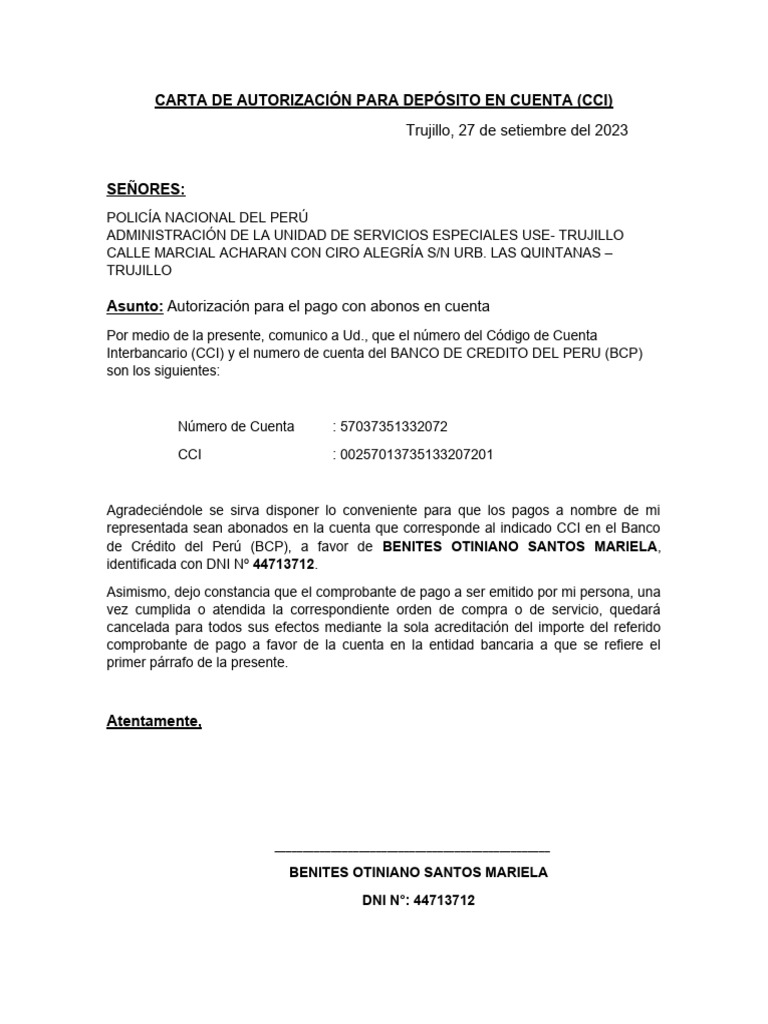 Codigo de Cuenta Interbancaria - Cci | PDF