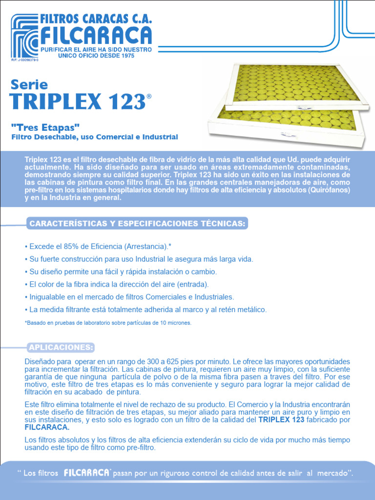 01 - Triplex Filtro | PDF | Filtración | Ciencias fisicas
