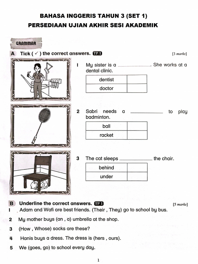 Bahasa Inggeris Tahun 3 | PDF