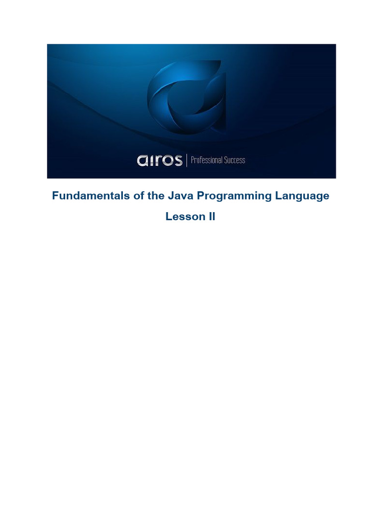 Lesson 2 | PDF | Java (Programming Language) | Java (Software Platform)