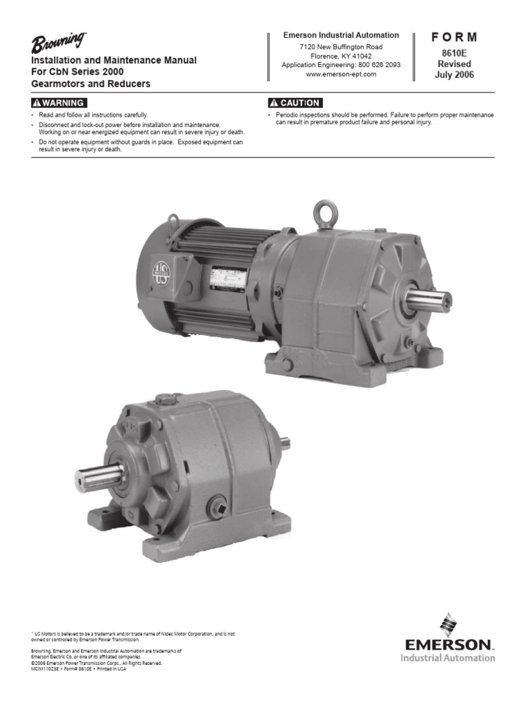 CBN Series 2000 Emerson Browning | PDF | Mechanical Engineering ...