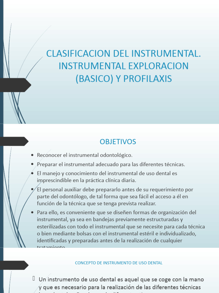 Clasificación del Instrumental Odontológico | PDF | Odontología | Diente