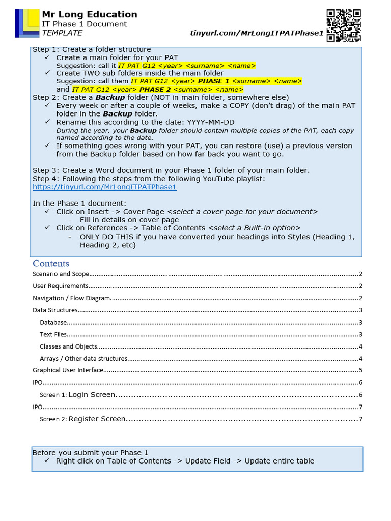 IT PAT G12 Phase 1 ExampleTemplate | PDF | Software | Computing