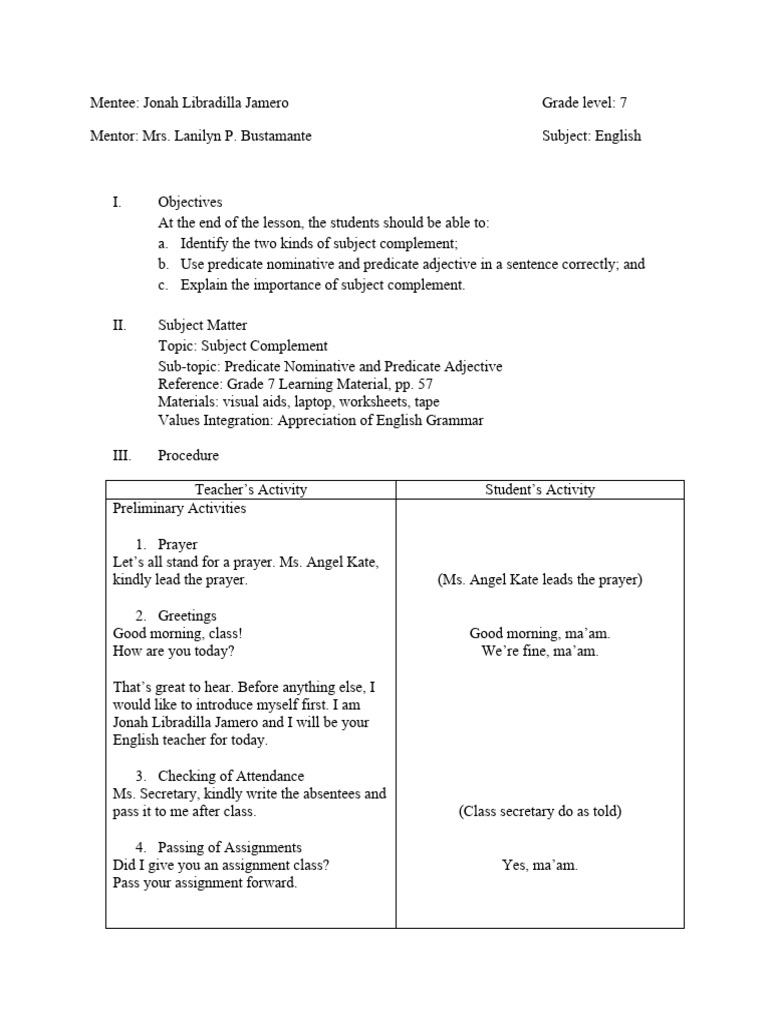 Subject Complement Second Teaching | PDF | Verb | Predicate (Grammar)