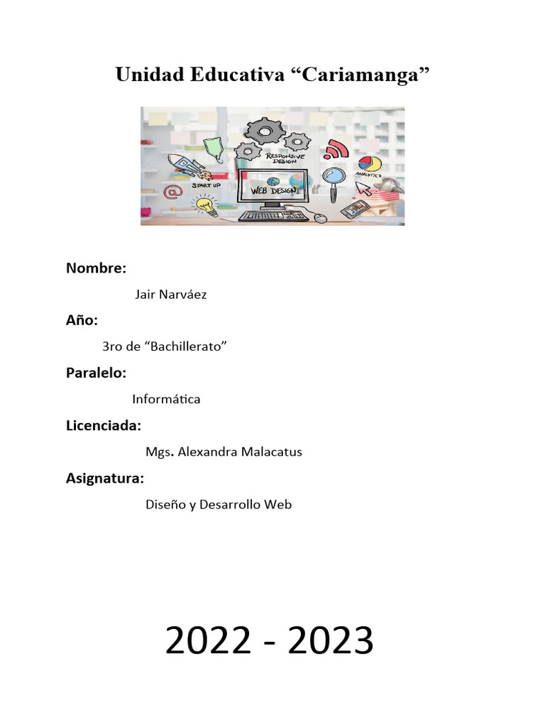 caratula de diseño y desarrollo web | PDF caratula de diseño y desarrollo web | PDF