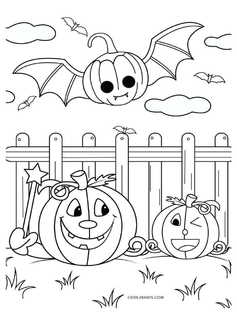 Cute Halloween Pumpkin Coloring Pages | PDF