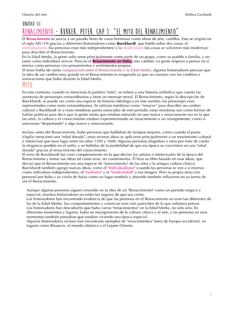 Historia Del Arte - 2do Parcial | PDF | Renacimiento | Mueble