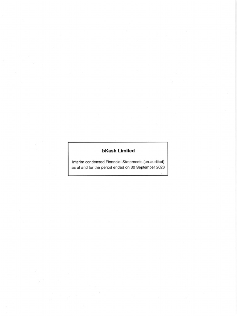 Bkash Limited Financial Statements For The Period Ended On September 30 ...