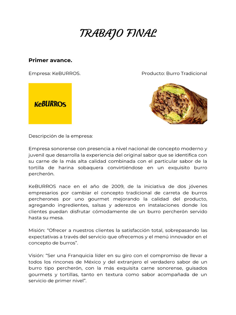 Burros Gourmet de KeBURROS en México | PDF