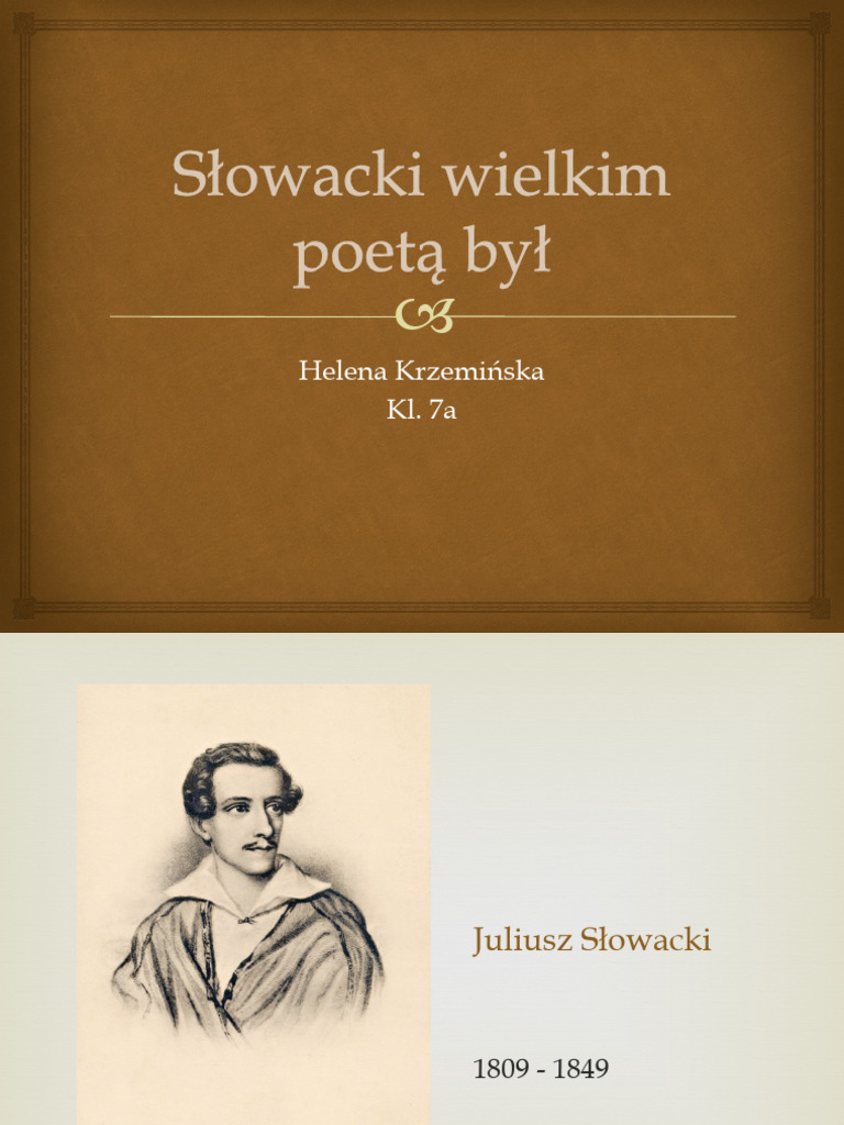 juliusz słowacki prezentacja | PDF