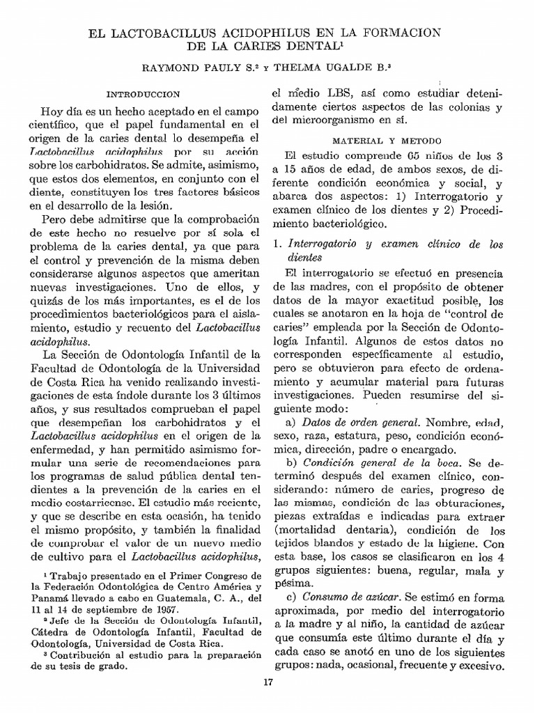 Lactobacillus acidophilus y caries dental | PDF | Diente | Boca
