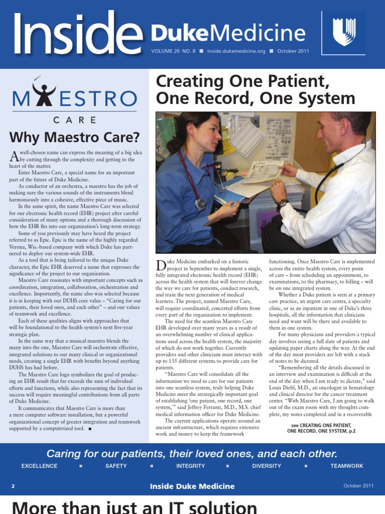 Inside Duke Medicine - October 2011 | PDF | Electronic Health Record ...