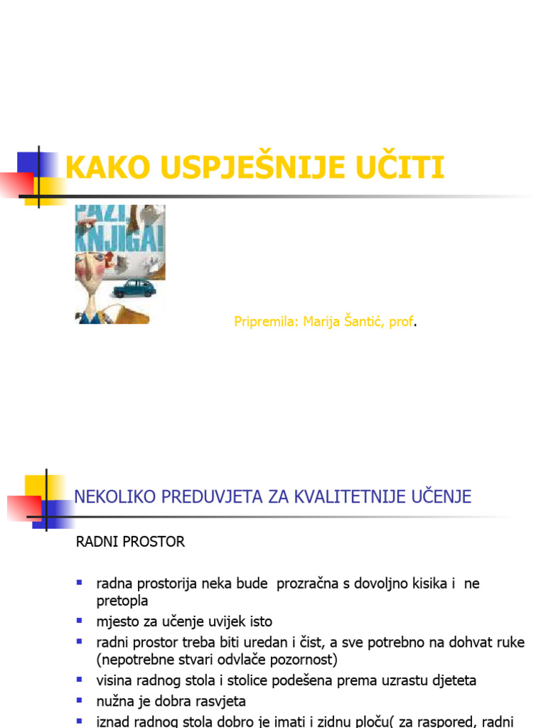 Kako Uspjesnije Uciti | PDF