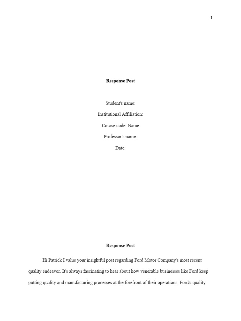 Ford's Quality and Consumer Focus | PDF | Automation | Economies