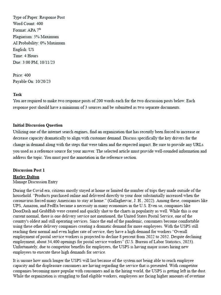 Outline-5 | PDF | United States Postal Service | Employment