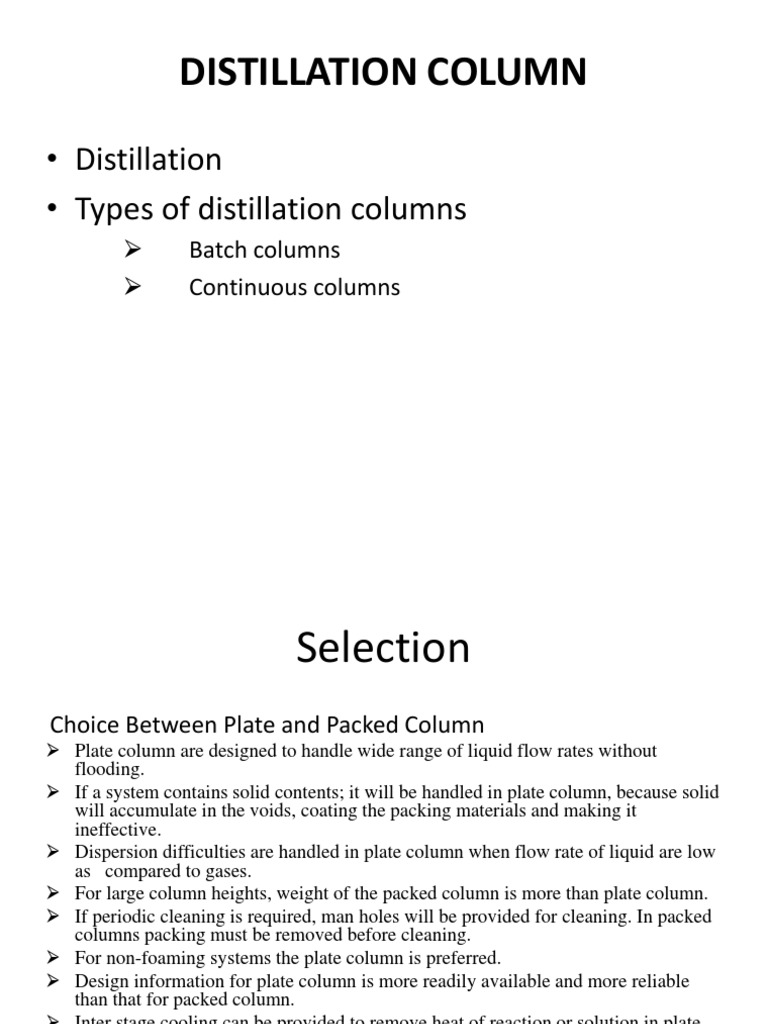 Distillation Column: - Distillation - Types of Distillation Columns ...