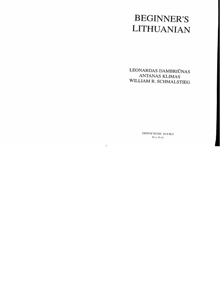 L. Dambriunas, Et Al., - Beginner's Lithuanian (1966) | PDF