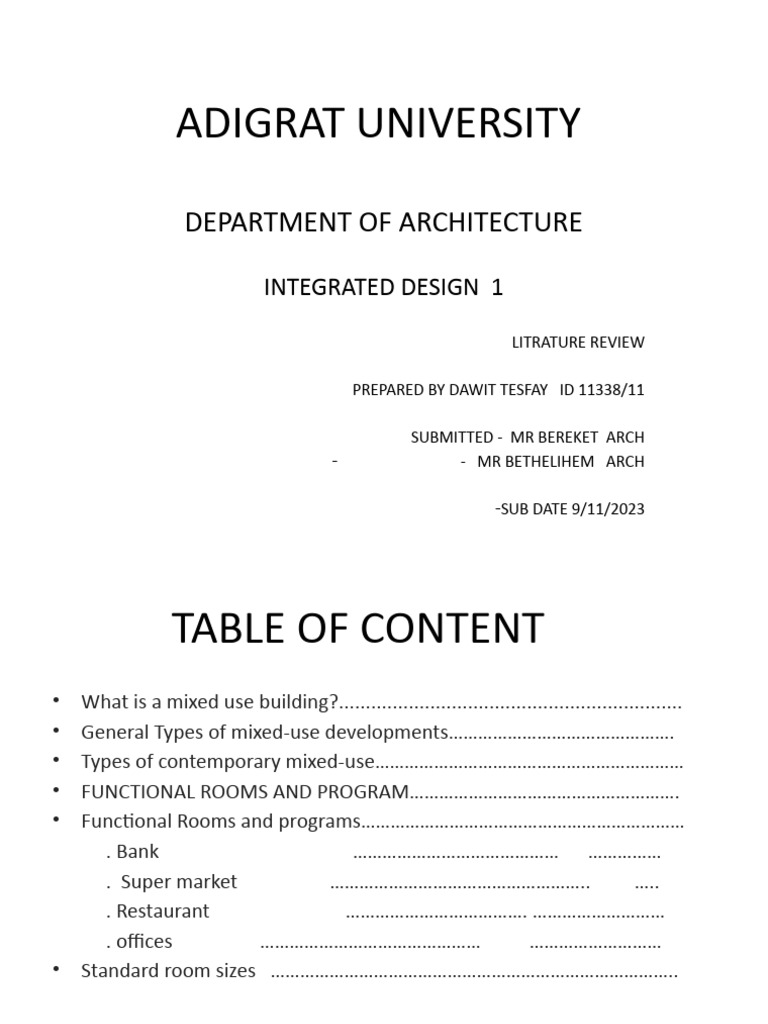 Literature Review Mixed Use Building 2023 | PDF | Mixed Use Development ...