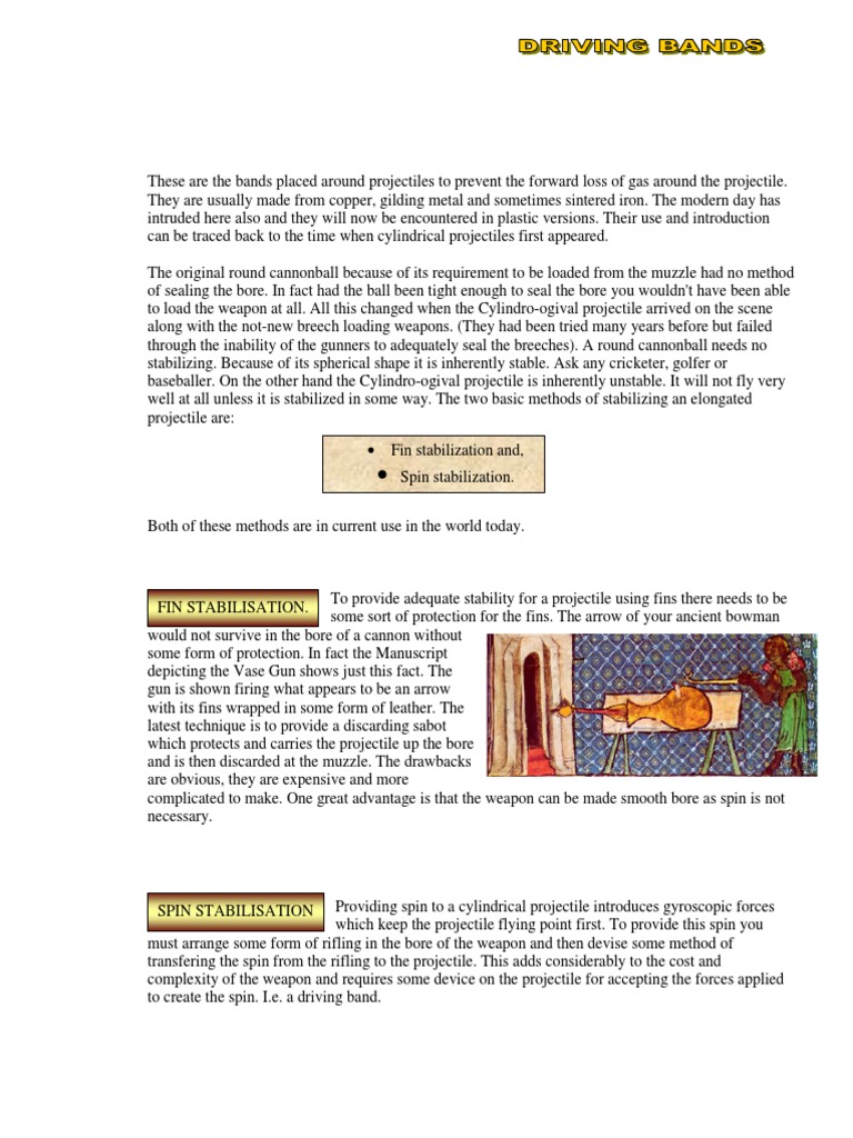 Driving Bands in Artillery Projectiles | PDF